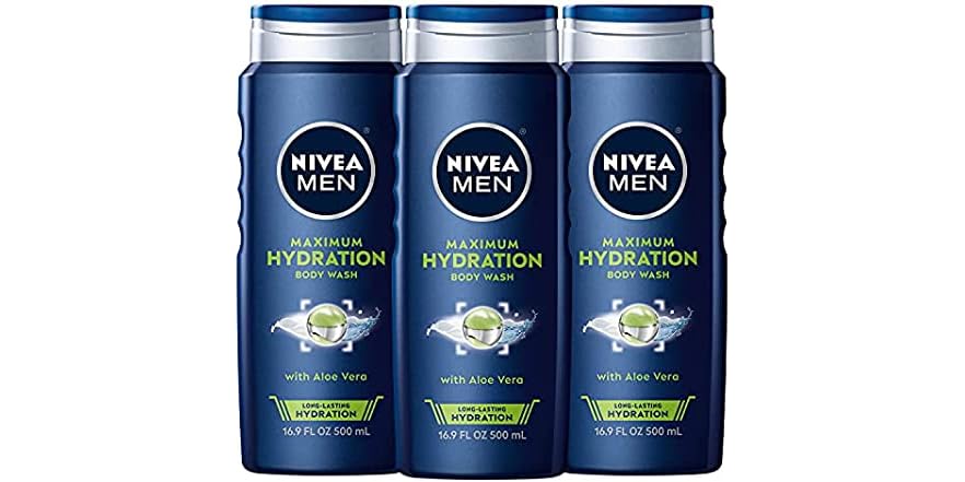 Nivea Men Hydration Body Wash, 6 Bottles