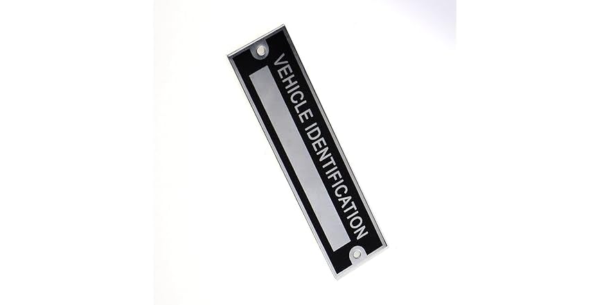 Blank Vehicle Identification Plate