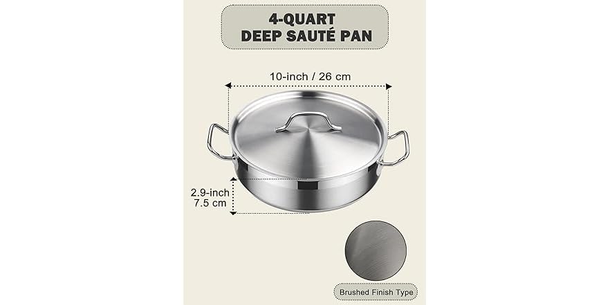 Cooks Standard 4Qt Deep Sauté Pan w/ Lid