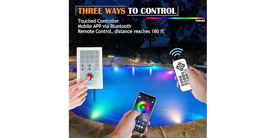 Tandanic Color Changing LED Pool Light with Remote