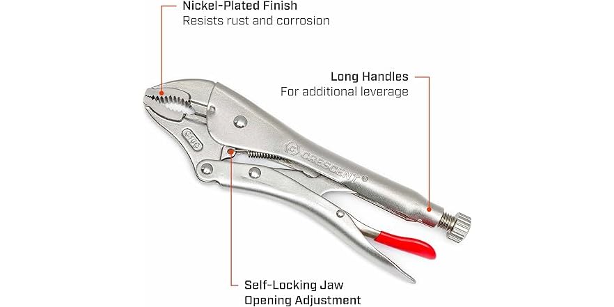 Crescent 5pc Curved & Long Nose Locking Plier Set