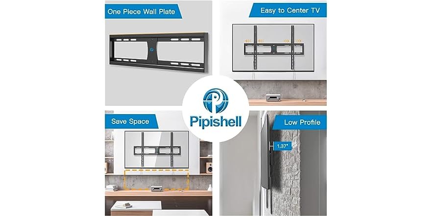 Pipishell Low Profile Fixed TV Wall Mount