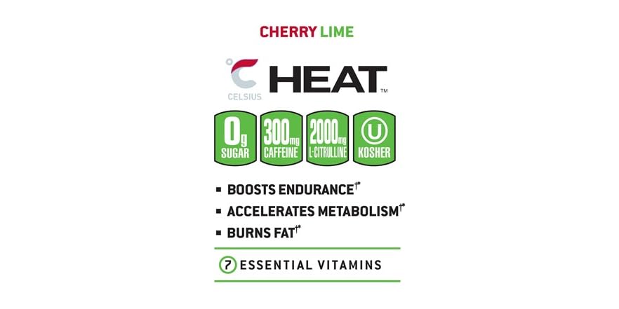 Celsius HEAT Cherry Lime Energy Drink