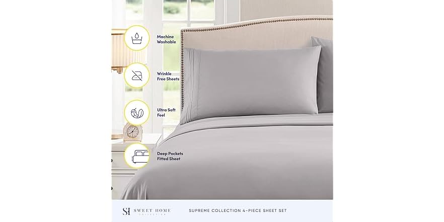 California King Sheet Sets, Silver
