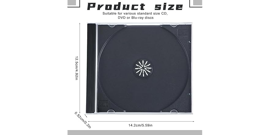 25 Pack Plastic Single CD Cases