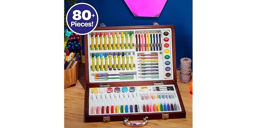 Crayola Wooden Art Set, 80+ Pcs