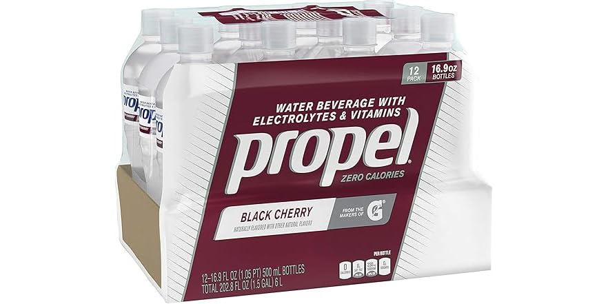 Propel, Black Cherry, 16.9 Ounce Bottles, 12 Count