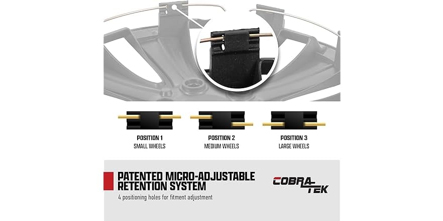 Cobra-Tek 099-KC 4PC Hubcaps JDM Black/Red- Choose Size