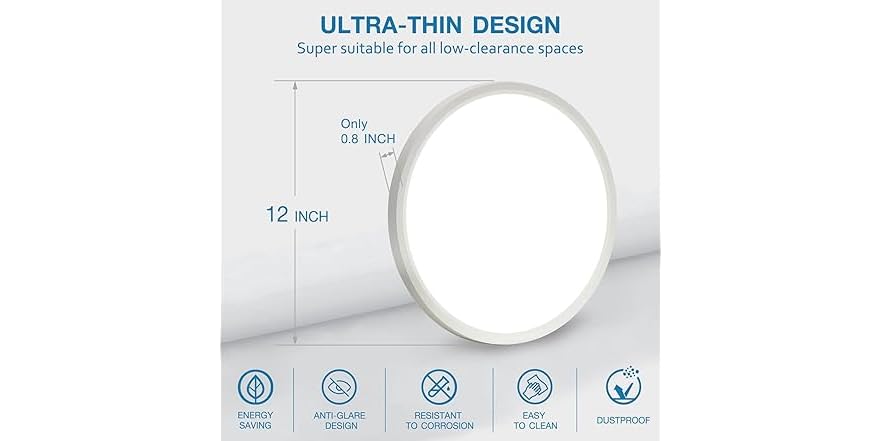 (4 Pack) 12 Inch LED Flush Mount Ceiling Light
