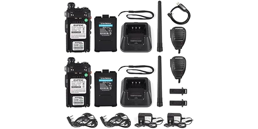 (2 Pack) BAOFENG UV-5RTP 8/4/1W Two-Way Radio