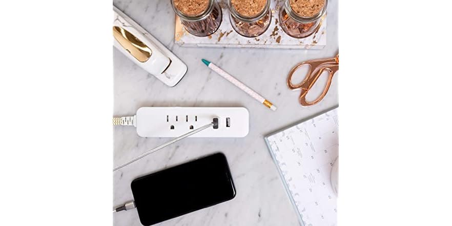 2-Outlet Power Strip with 2 USB Ports, 10 Ft