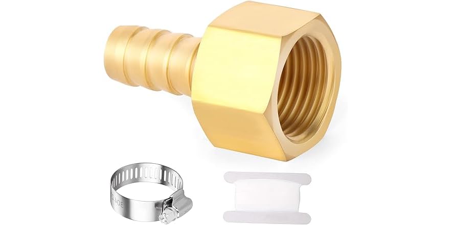 1/2 Barb x1/2 FNPT Brass 5Pcs+Clamp