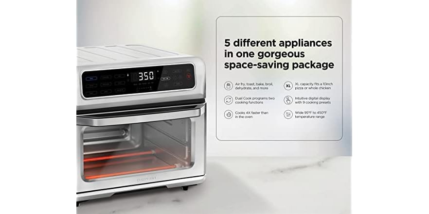 CHEFMAN Air Fryer Toaster Oven XL 20L, Healthy Cooking & Use (Open Box)