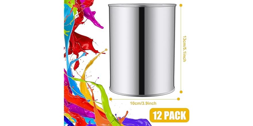 12 Pack Unlined Metal Paint Cans