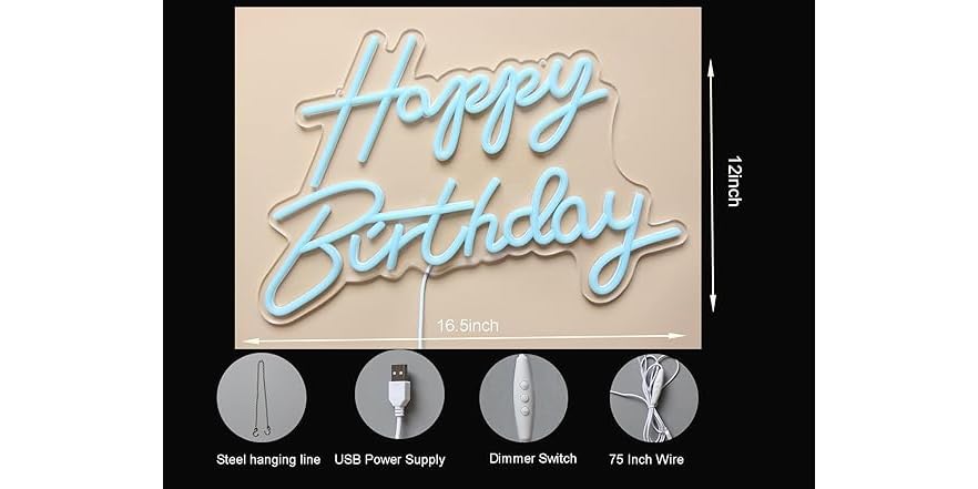 LED 'Happy Birthday' Wall Décor