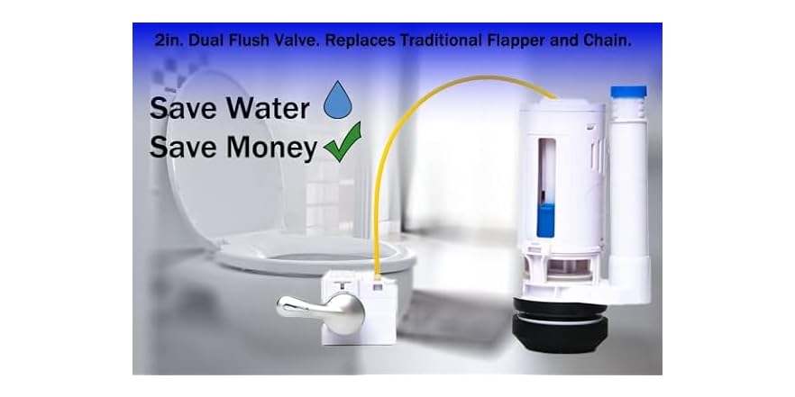 Dual Flush Valve w/Handle, 2-inch