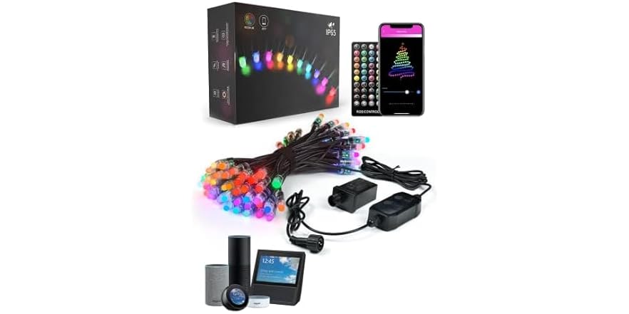 Popotan Wifi Outdoor Christmas Lights 33Ft