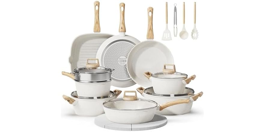 24 Pcs White Cookware Set