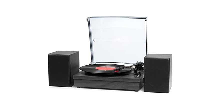 Record Player for Vinyl with Speakers, 3-Speed