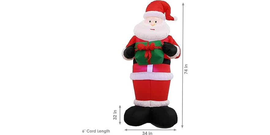 Inflatable Santa with Present