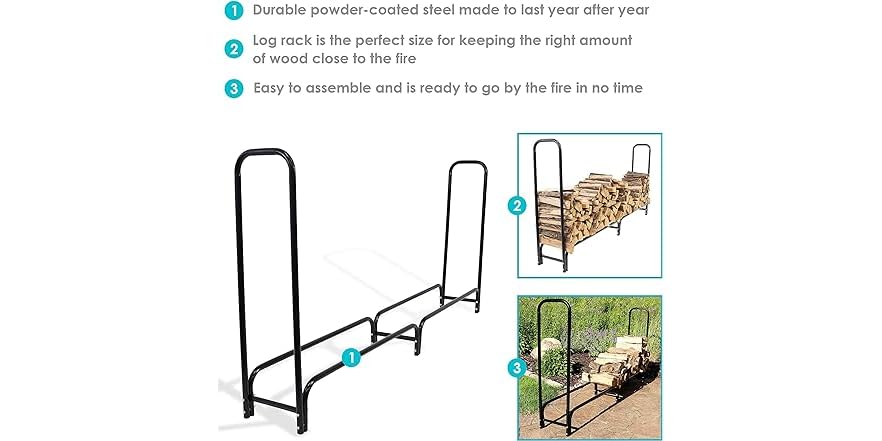 Sunnydaze 8-Foot Firewood Log Rack