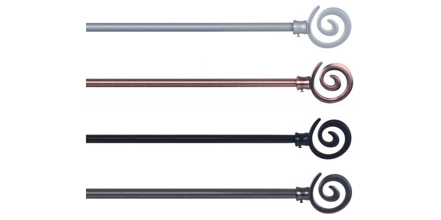 3/4" Spiral Curtain Rod 48"-86"-4 Colors