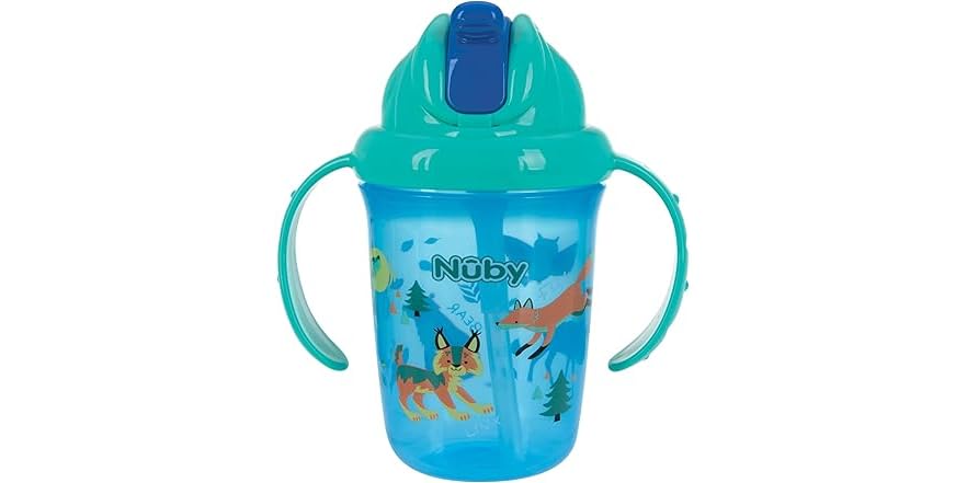 Nuby No-Spill Trainer Soft Straw 2-Handle Cup 8oz
