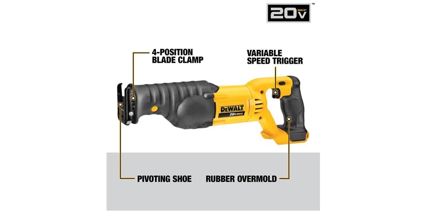 DEWALT DCS380B 20V Reciprocating Saw