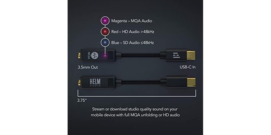 HELM Audio Bolt DAC/AMP USB-C to 3.5mm with MQA Playback