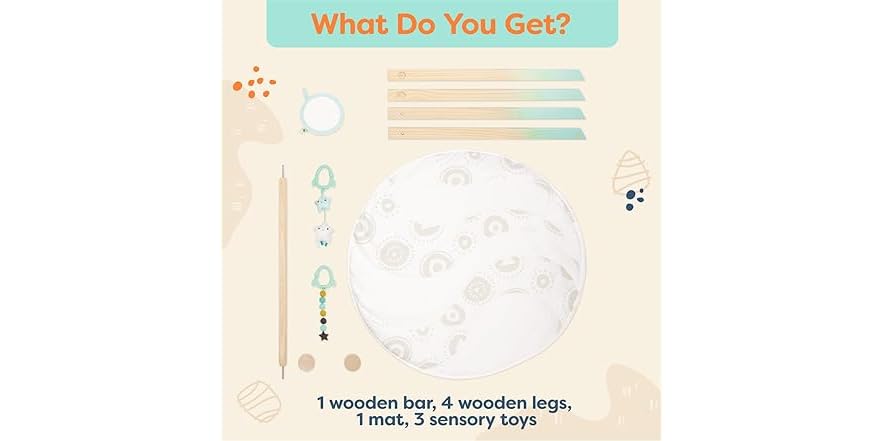 B.Toys B.Baby Wooden Baby Play Gym Mat