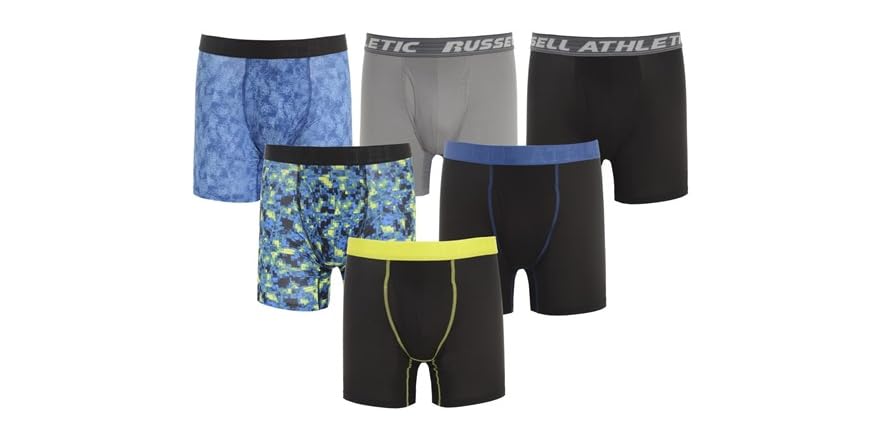 Russell Performance Boxer Briefs 6-Pack