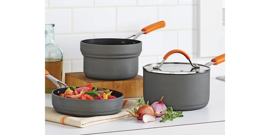 Stackable Hard Anodized 4-Pc Sauce & Fry Pan Set