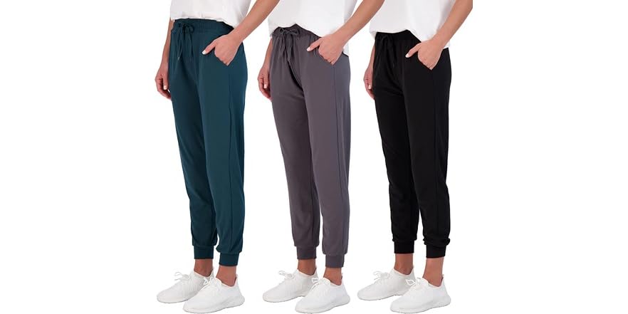 {3-Pack} Women's Soft Joggers W/ Pockets