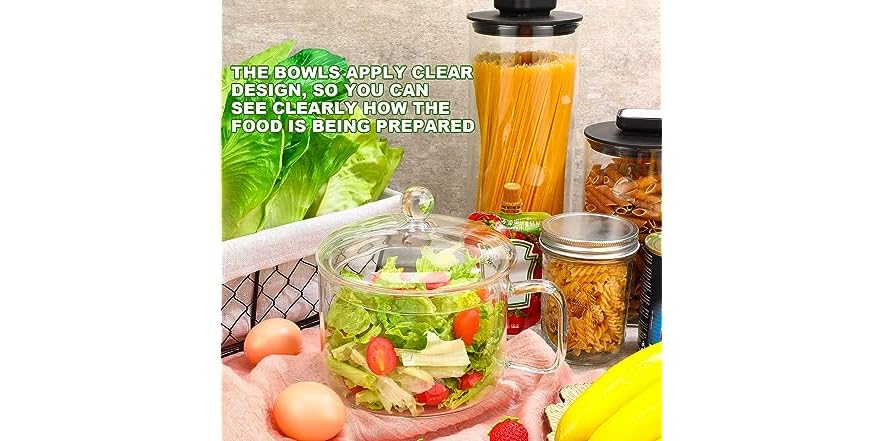 2 Pack Glass Ramen Bowl with Lid