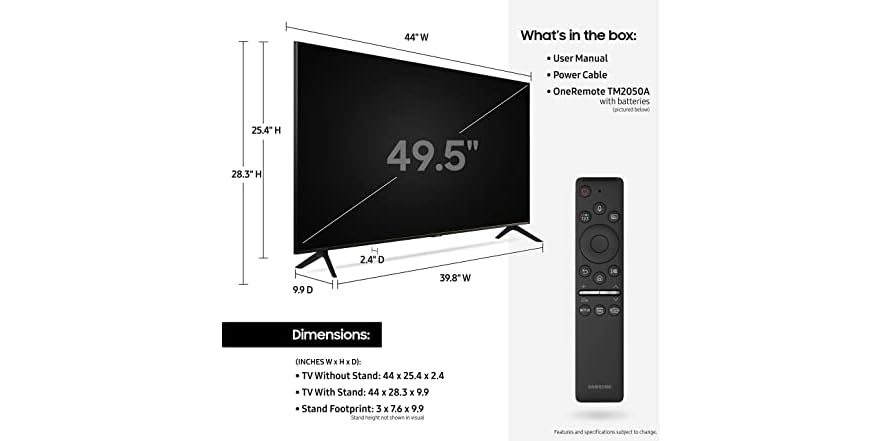 Samsung TU8000 50" Class HDR 4K UHD Smart LED TV