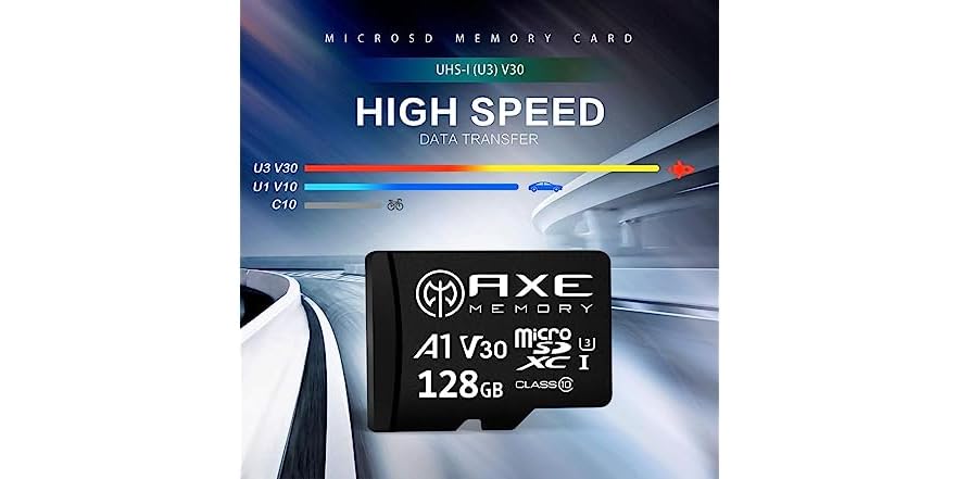 AXE MEMORY 128GB Micro SD Card 4K Ultra