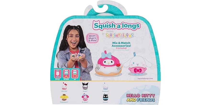Squish-a-longs Hello Kitty and Friends Boba Mini-Squish 6-Pack