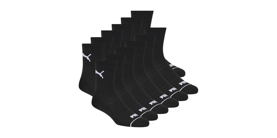 PUMA 12-Pairs High Quarter Crew Socks
