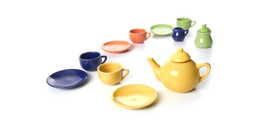Children's 13 Pc Porcelain Tea Set - Kids & Toys