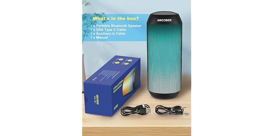 ANCOBER Portable Bluetooth Speaker
