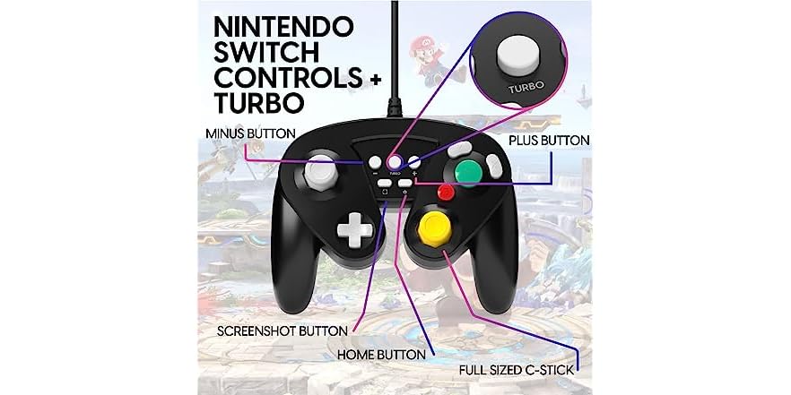 (NEW) TALK WORKS Wired GameCube Controller