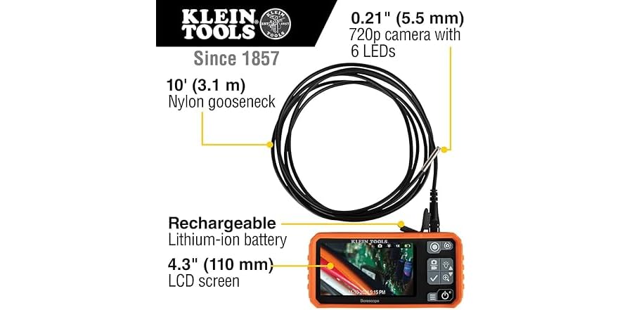 Klein Tools ET17 Utility Borescope w/5.5mm Snake