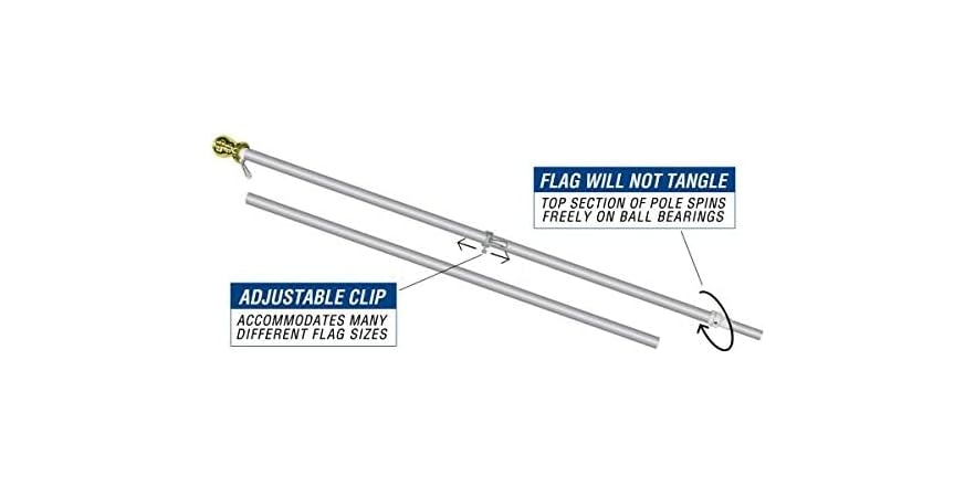 Flags Importer 6ft Spinning Stabilizer Pole Silver