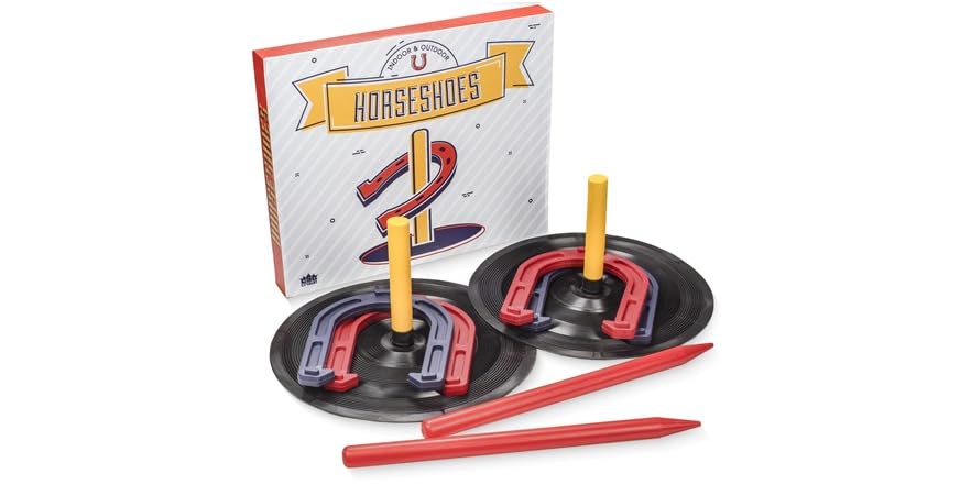 Crown Sporting Goods Deluxe Indoor and Outdoor Horseshoe Game Set