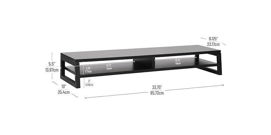 Mind Reader 2-Tier MDF Double Monitor Stand