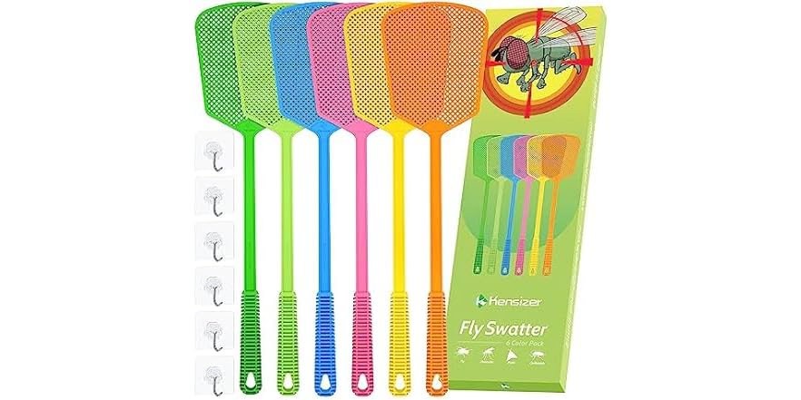 Kensizer 6-Pack Plastic Fly Swatters