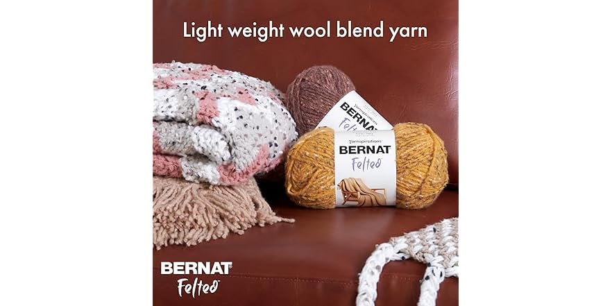 Bernat Felted Buff Fleck Yarn - 3 Pack of 9.2oz/260g