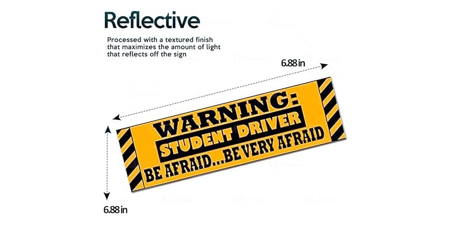 3 Pc New Driver Reflective Magnet Decal