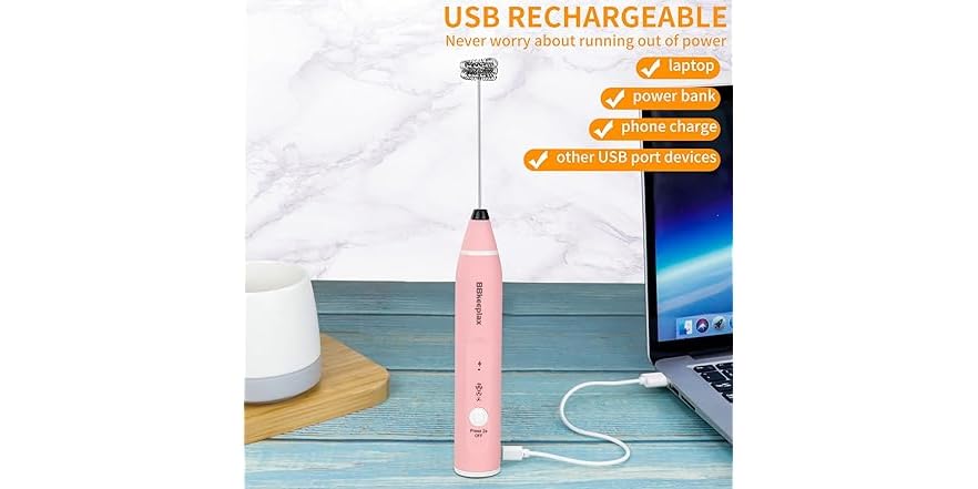 USB-Rechargeable Handheld Milk Frother