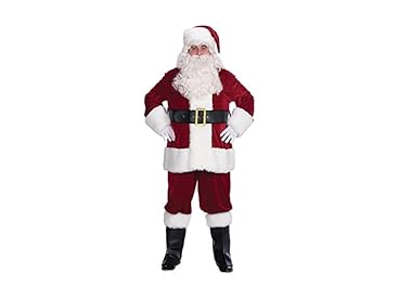 Halco 10 Pc Burgundy Velvet Santa Suit